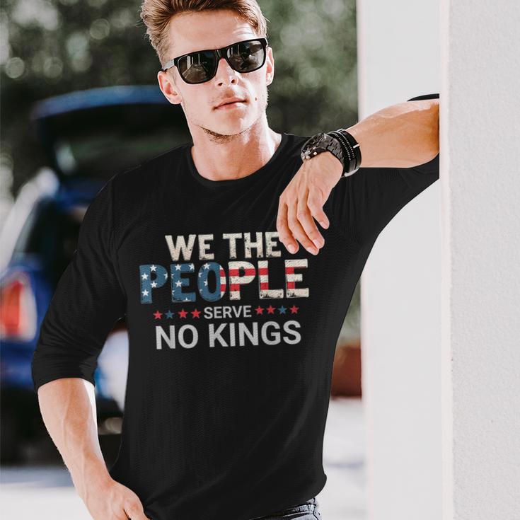 No Kings In America Democracy We The People Long Sleeve T-Shirt | Mazezy