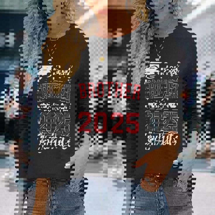 Proud Brother Of 2025 Senior Graduate Graduation Family 2025 Long Sleeve T-Shirt - Monsterry