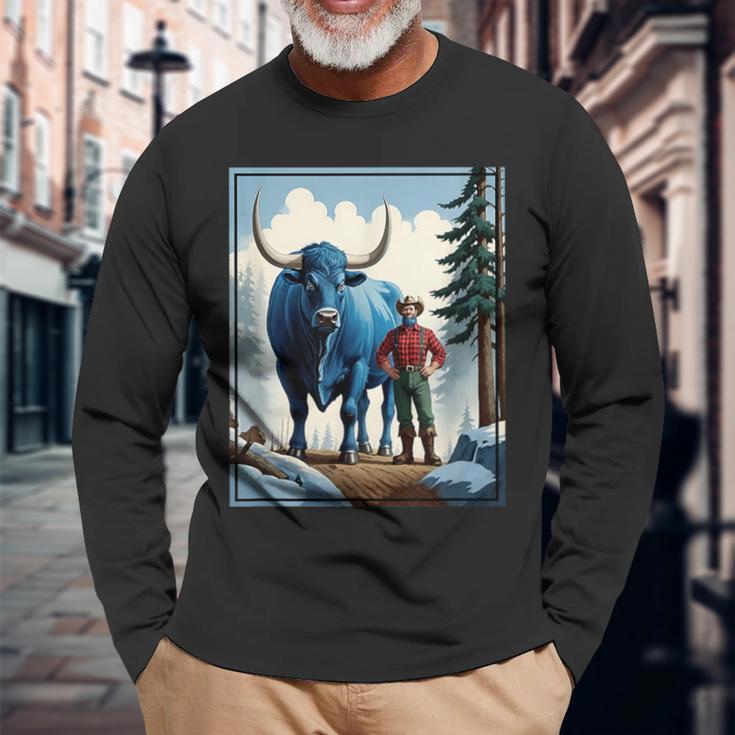 American Lumberjack Folk Hero Paul Bunyan & Babe The Giant Blue Ox In ...