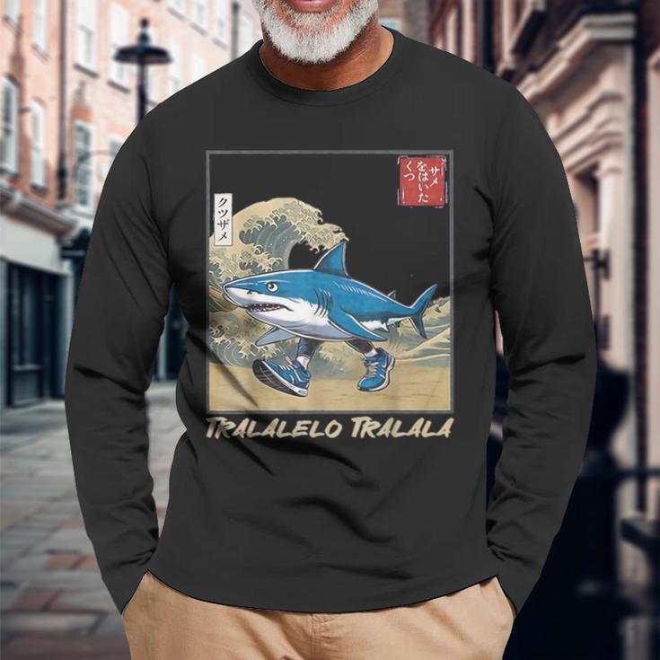 Tralalero Tralala Japanese Meme Shark Italian Brainrot Long Sleeve T ...