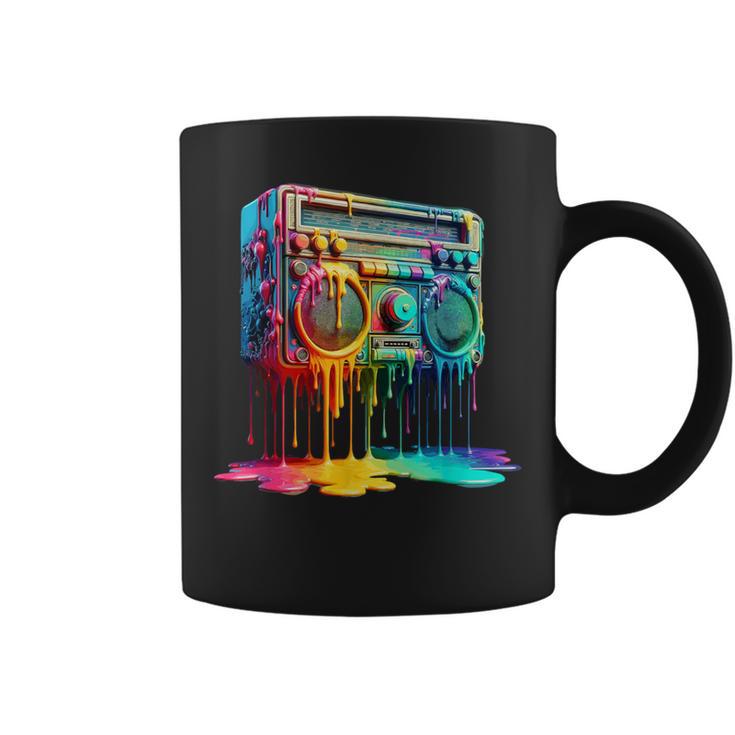 Dripping Paint Boombox Old School 80S Music Hip Hop Coffee Mug | Mazezy