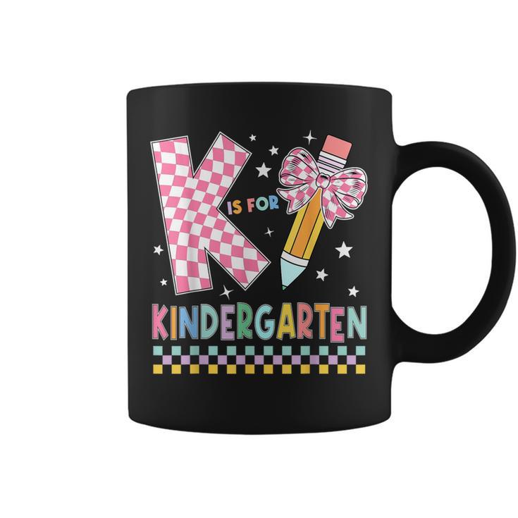 K Is For Kindergarten Back To School Pencil Bow Kindergarten Coffee Mug ...