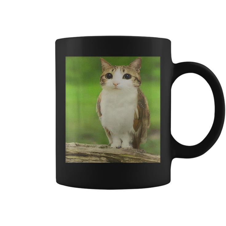 Meowl Cat Owl Cursed Internet Trendy Meme Coffee Mug | Mazezy