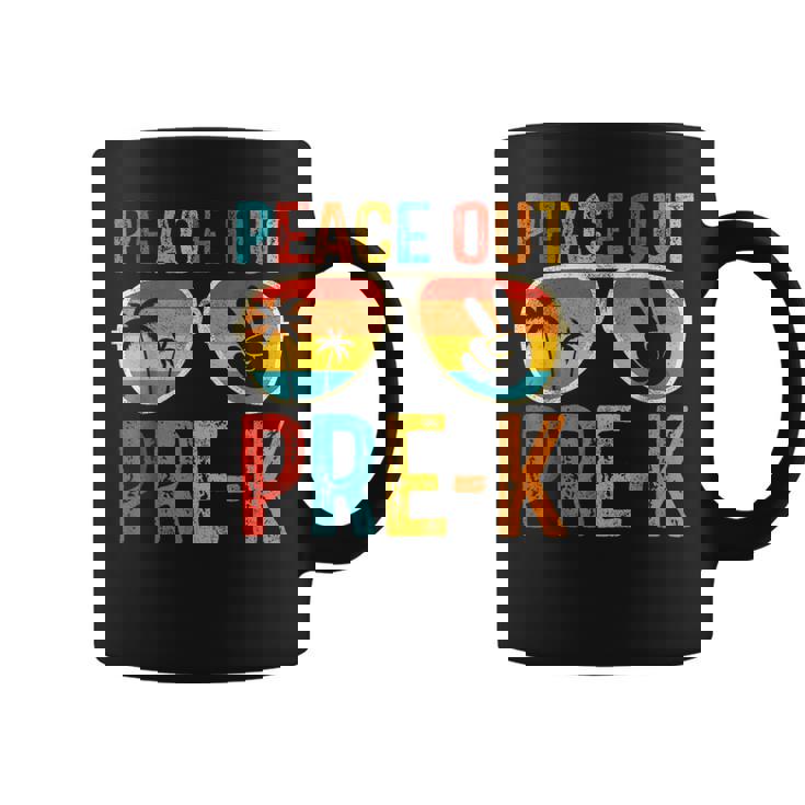 Peace Out Pre-K Retro Graduation Last Day Of Pre K Preschool Coffee Mug ...