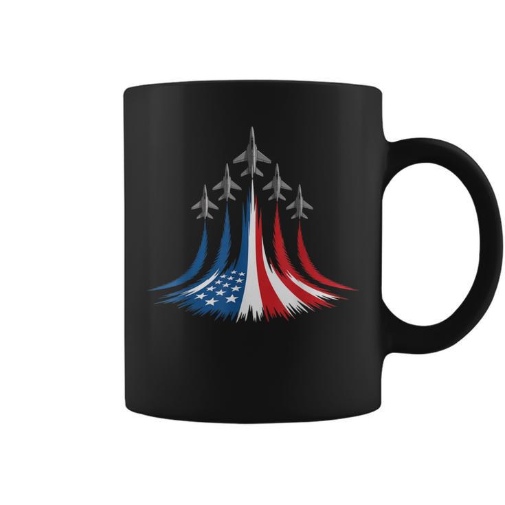 Red White Blue Usa Flag Fighter Jets 4Th Of July Coffee Mug - Monsterry