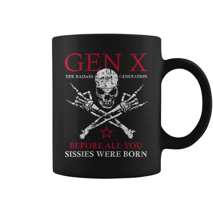 X Generation Before All You Sissie Were Born Skull Rock Hand Coffee Mug ...