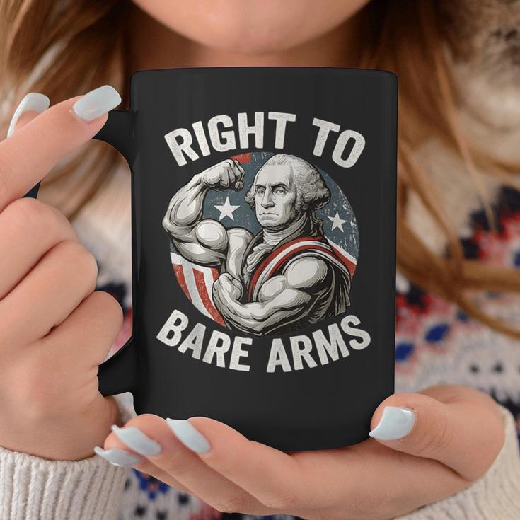 Right To Bare Arms George Washington 4Th Of July Gym Coffee Mug | Mazezy