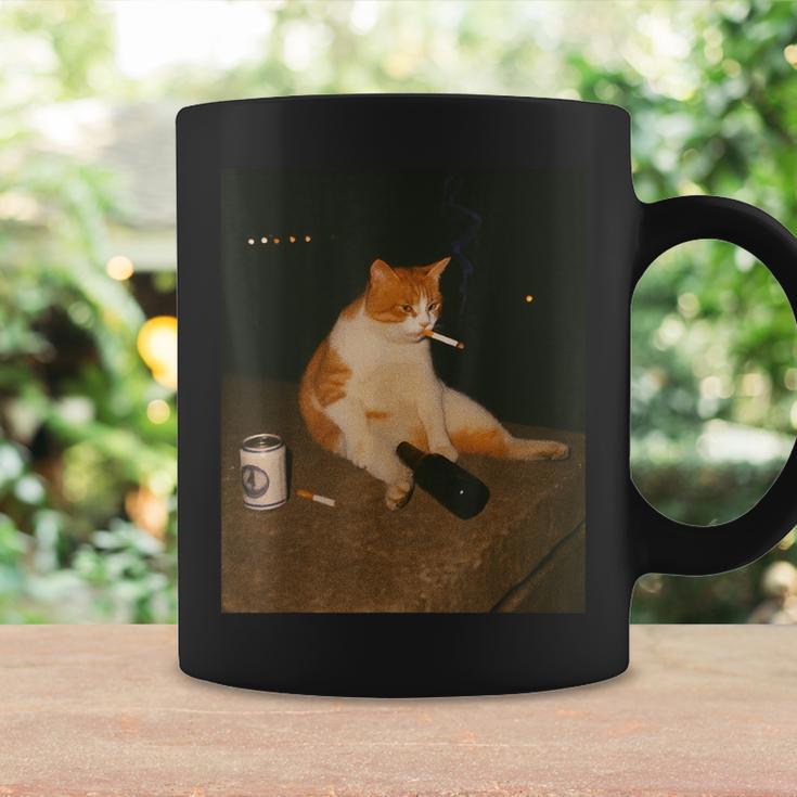 Cigarrillo Divertido Gatito Fumando Estúpido Gato Meme Brainrot Taza de ...