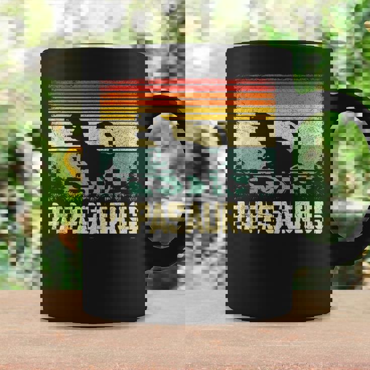 Papasaurus T Rex Dinosaur Papa Saurus Father's Day Coffee Mug - Monsterry