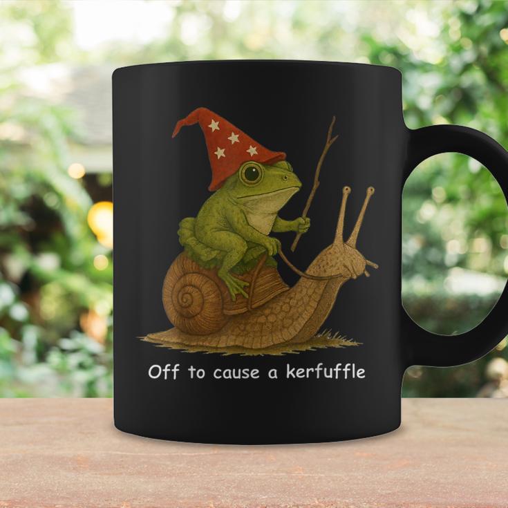 Whimsical Frog Wizard Off To Cause A Kerfuffle Meme Frog Coffee Mug ...