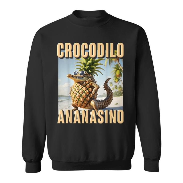Crocodilo Pineapple Ai Monster Italian Brainrot Boys Meme Felpa ...