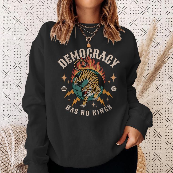 Democracy Has No King 8647 Anti Trump America Social Justice Sweatshirt ...