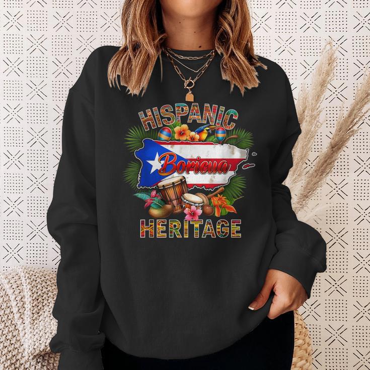 Heritage Puerto Rico Hispanic Boricua Flag Month Tree Roots Sweatshirt ...