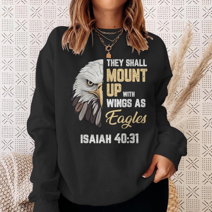 Mount Up Wings As Eagles Isaiah 40 Sweatshirt - Thegiftio UK