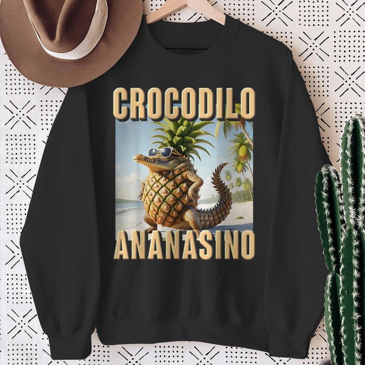 Crocodilo Pineapple Ai Monster Italian Brainrot Boys Meme Felpa ...
