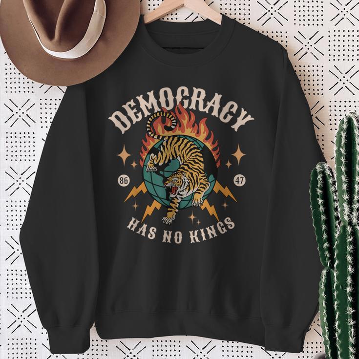 Democracy Has No King 8647 Anti Trump America Social Justice Sweatshirt ...