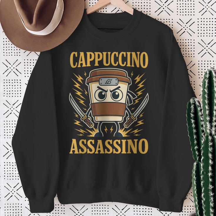 Italian Brainrot Cappuccino Assassino Brain Rot Meme Sweatshirt - Thegiftio