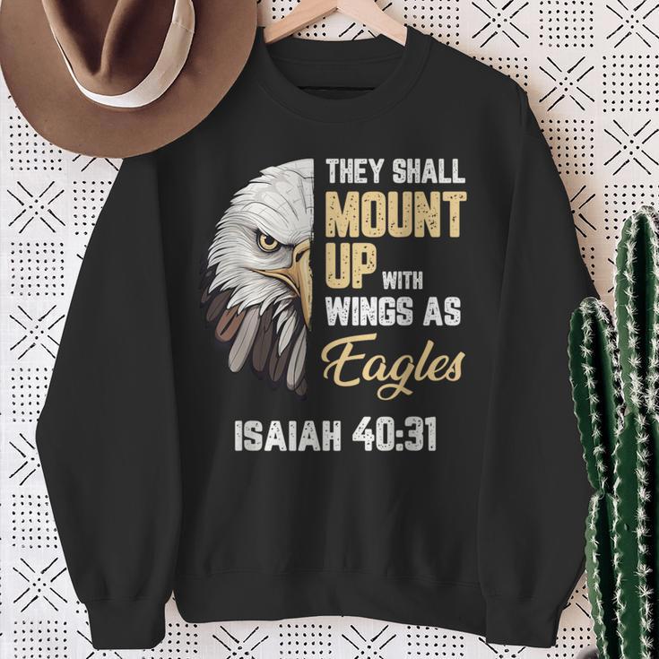 Mount Up Wings As Eagles Isaiah 40 Sweatshirt - Thegiftio UK
