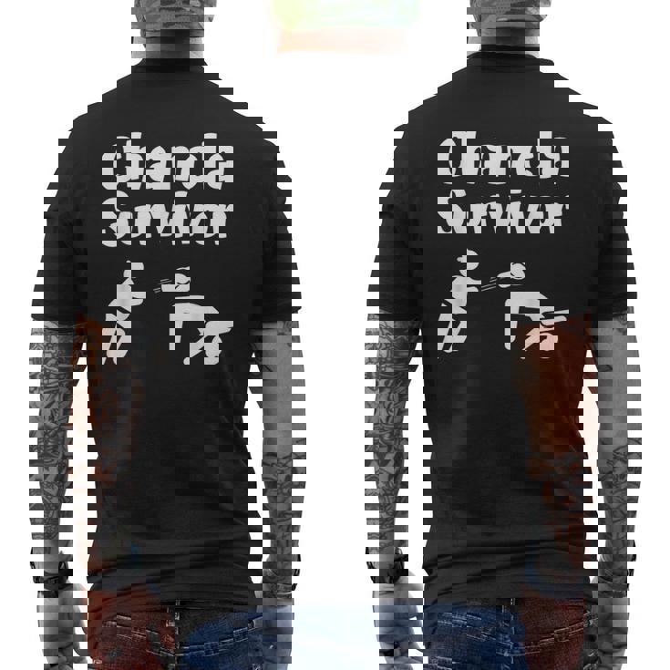 Spanish Chancla Survivor Puerto Rican Puerto Rico Men's T-shirt Back ...