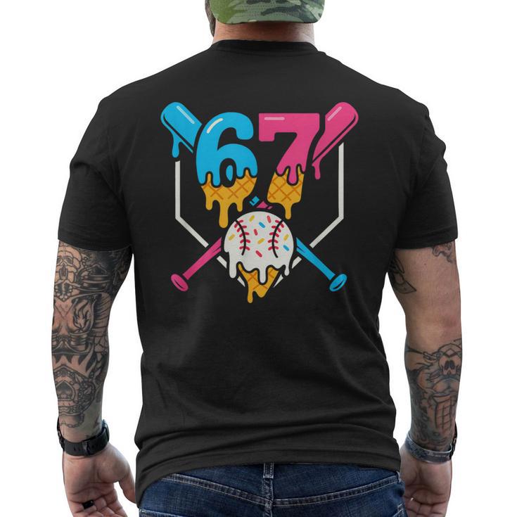 Six Seven Baseball Ice Cream Drip Cool 67 Gen Alpha Slang Men's T-shirt ...