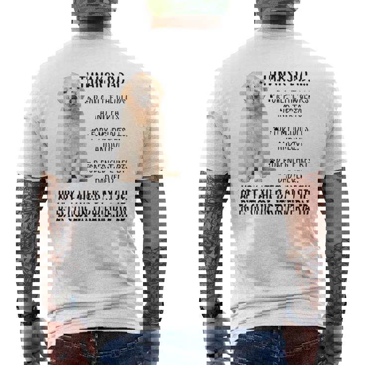 Dog Dad Happy Father's Day To The Best Golden Retriever Dad Men's T-shirt Back Print - Monsterry