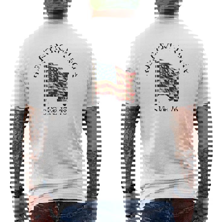 No Kings In America We The People Resist Usa Flag 4Th July Men's T ...