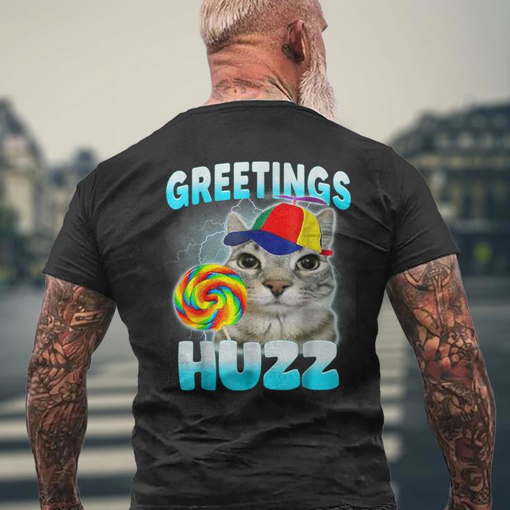 Greetings Huzz Cat & Meme Cute Cat Silly Cats Men's T-shirt Back Print ...