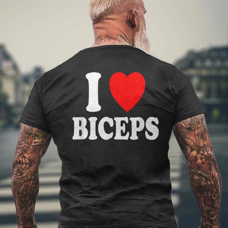 I Heart Love Biceps Gym Muscles Lifting Arms Flexing Men's T-shirt Back ...
