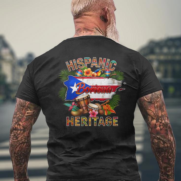 Heritage Puerto Rico Hispanic Boricua Flag Month Tree Roots Men's T ...