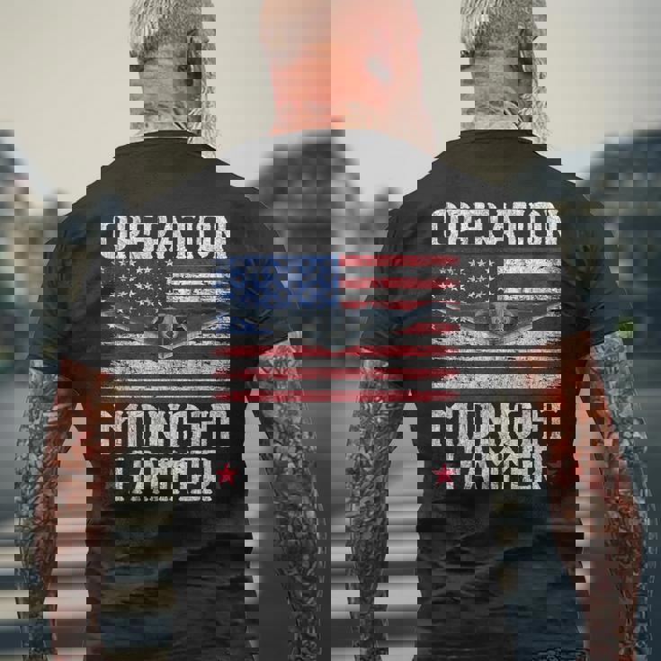 Operation Midnight Hammer B-2 Stealth Bomber Jet Usa Flag Men's T-shirt ...