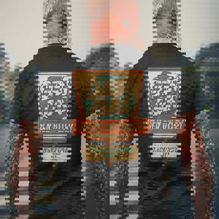 Silent But Dadly Father's Day Fart Dad Farting Vintage Men's T-shirt Back Print | Mazezy