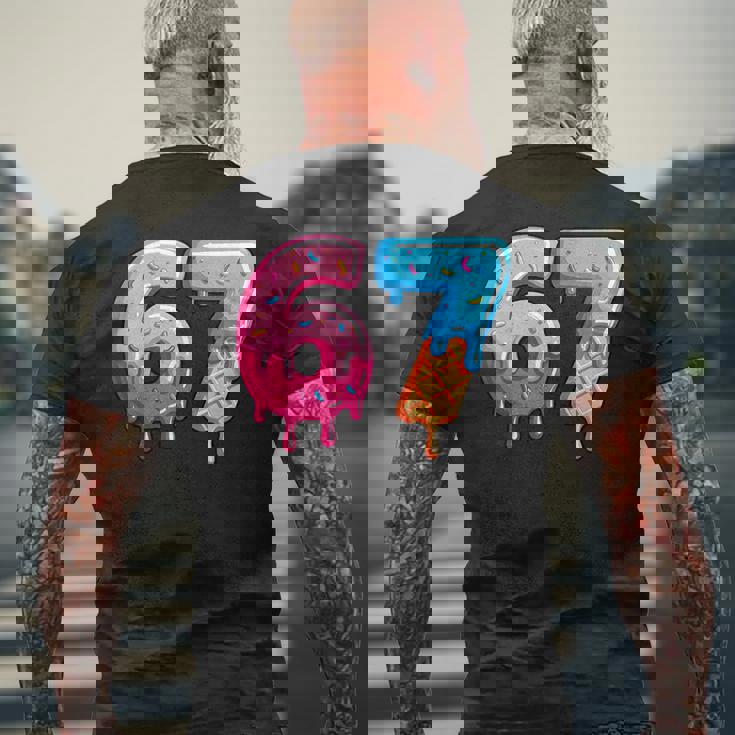 Six Seven Ice Cream Drip Sports Cool Meme 67 Number Men's T-shirt Back Print | Mazezy