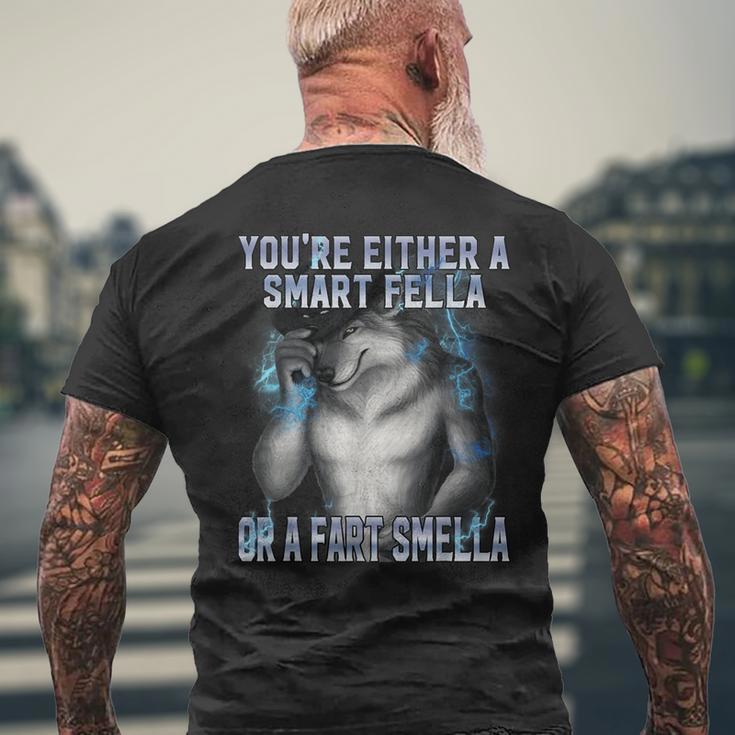 Smart Fella Alpha Wolf Meme Werewolf Cursed Meme Men's T-shirt Back ...