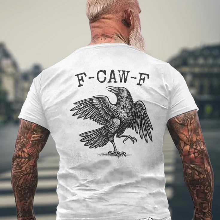 F-Caw-F Black Crow Pun Bird Cawing Grunge Men's T-shirt Back Print | Mazezy