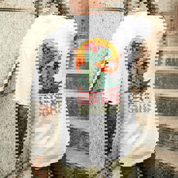 Geegeesaurus Dino Dinosaur Gee-Gee-Saurus T-Rex Geegee Trex Men's T-shirt Back Print - Monsterry