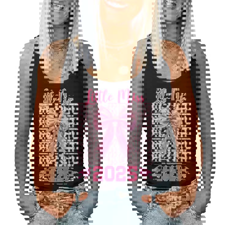 Little Miss Pre-K Grad 2025 Graduation Girls Coquette Bow Women Tank ...