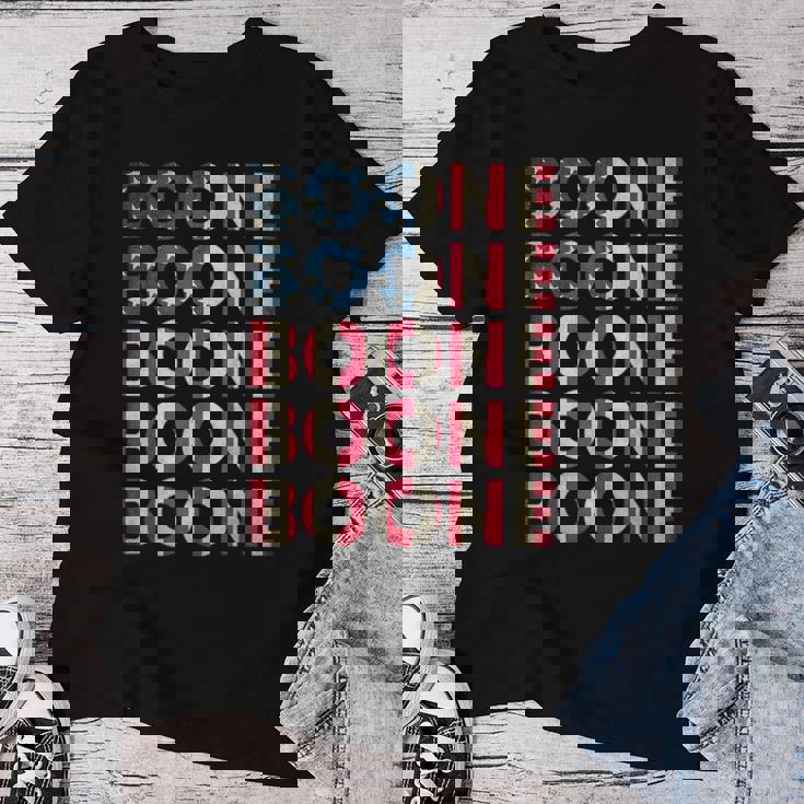 Boone Personalized Name Vintage Retro Us Flag Woman Man Women T-shirt ...