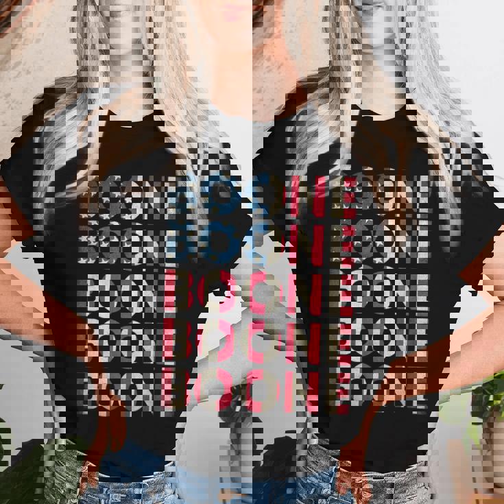 Boone Personalized Name Vintage Retro Us Flag Woman Man Women T-shirt ...