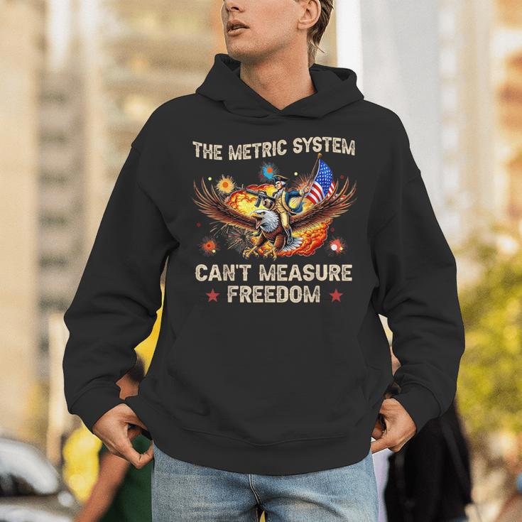 The Metric System Can't Measure Freedom Eagle Usa Flag Meme Hoodie | Mazezy
