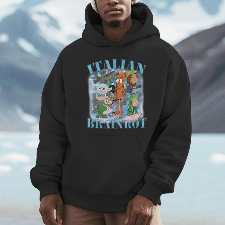 Italian Brainrot Bootleg Meme Retro Shark Tralalero Tralala Hoodie ...