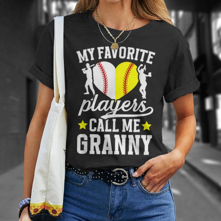 My Favorite Players Call Me Granny Baseball Softball Granny T-Shirt ...