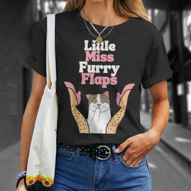 Little Miss Furry Flaps Inappropriate Adult Joke Women T-Shirt - Monsterry