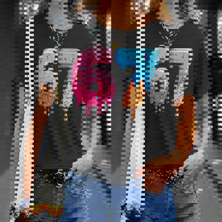 Six Seven Ice Cream Drip Sports Cool Meme 67 Number T-Shirt | Mazezy