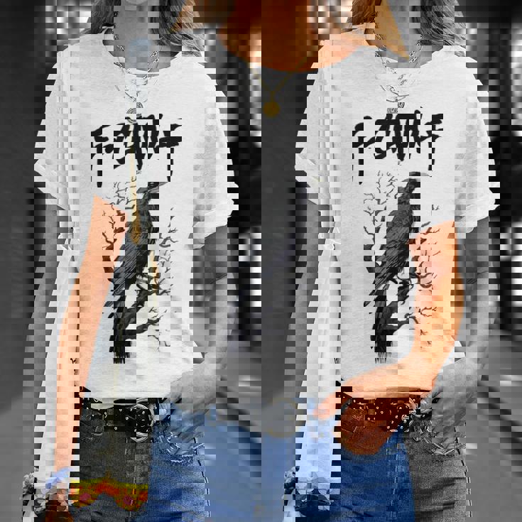 F Caw F Black Crow F-Caw-F Black Bird Saying Meme T-Shirt | Mazezy