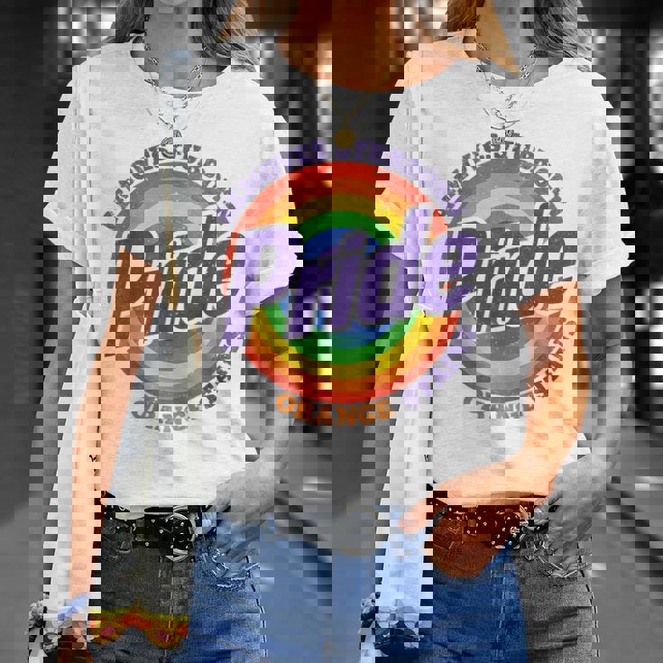 Pride Removes Stubborn Orange Stains Pride Month Lgbtq Retro T-Shirt ...