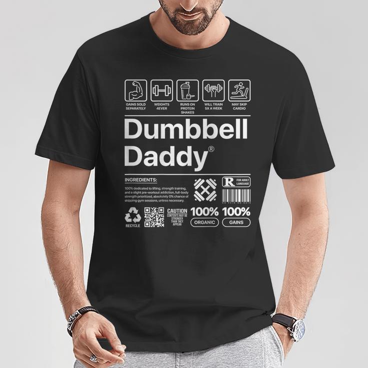 Dumbbell Daddy And Dad Gym Workout Father T-Shirt | Mazezy