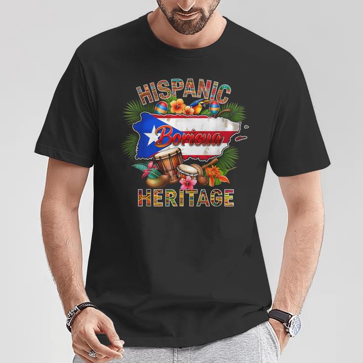 Heritage Puerto Rico Hispanic Boricua Flag Month Tree Roots T-Shirt ...
