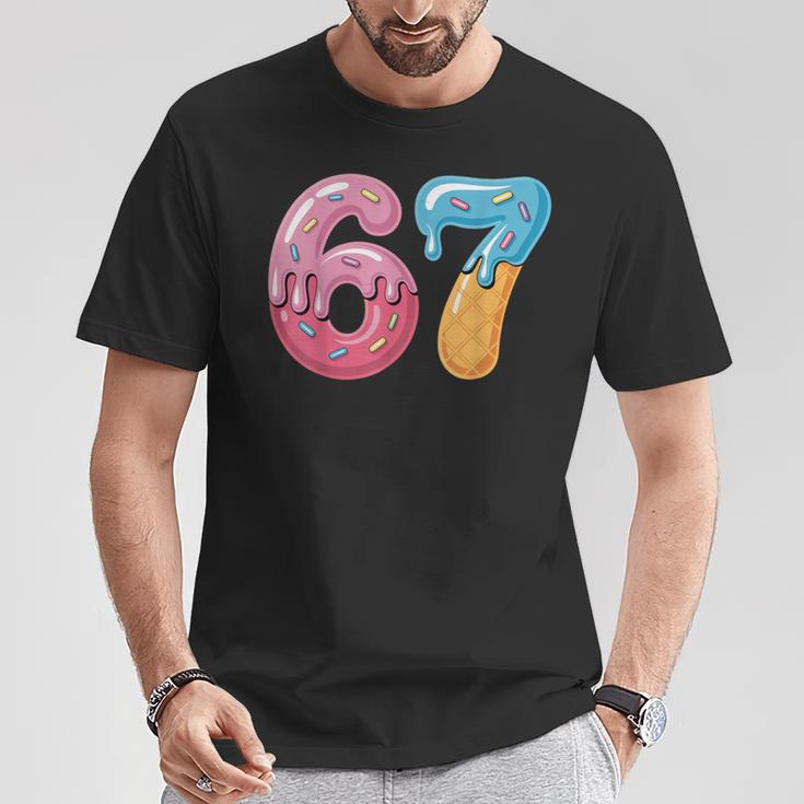 Ice Cream Drip Six Seven Sports Cool Meme 67 Number T-Shirt | Mazezy