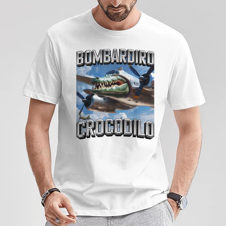 Bombardiro Crocodilo Meme Plane Crocodile Brainrot T-Shirt - Monsterry