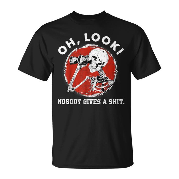 Oh Look Nobody Gives A Skeleton Generation X T-Shirt | Mazezy
